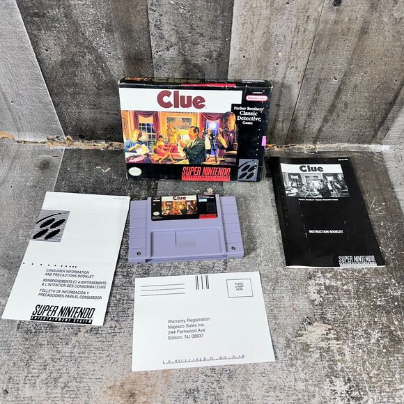 Video Games & Consoles | Clue Super Nintendo Entertainment System Snes ...